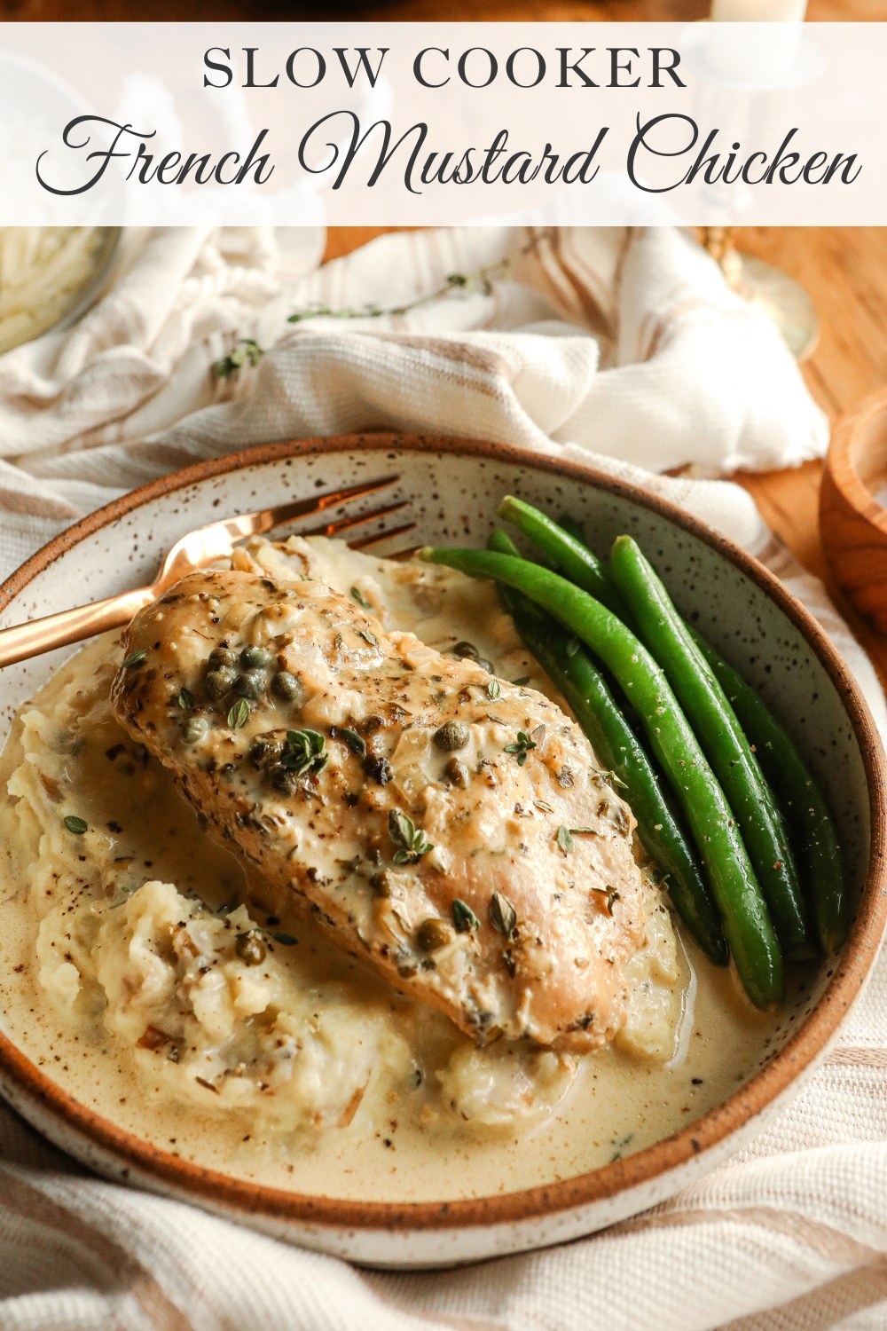 Slow Cooker Creamy French Mustard Chicken - Sugar Maple Farmhouse