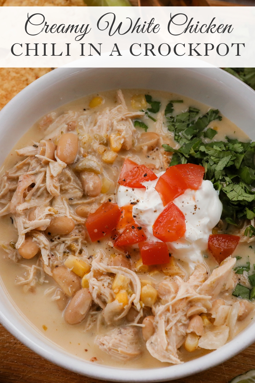 White Chicken Chili in a Crockpot - Sugar Maple Farmhouse