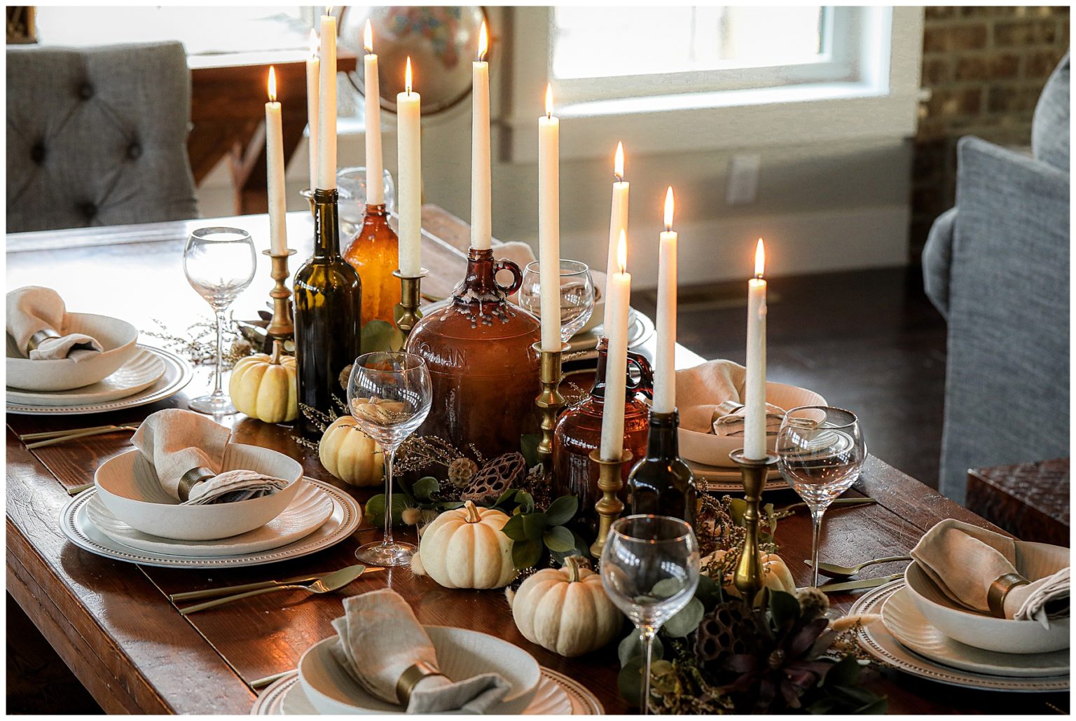 Our rustic Thanksgiving table - Sugar Maple Farmhouse