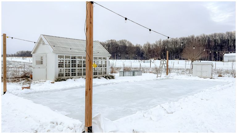 How to make a backyard ice rink DIY - Sugar Maple Farmhouse