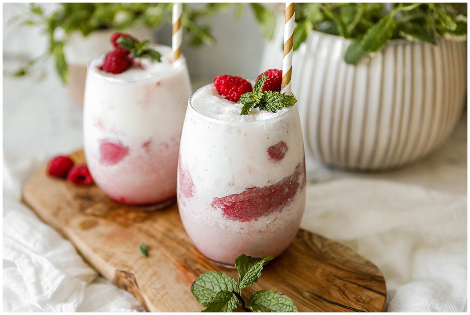 Vanilla Raspberry Champagne Floats - Sugar Maple Farmhouse