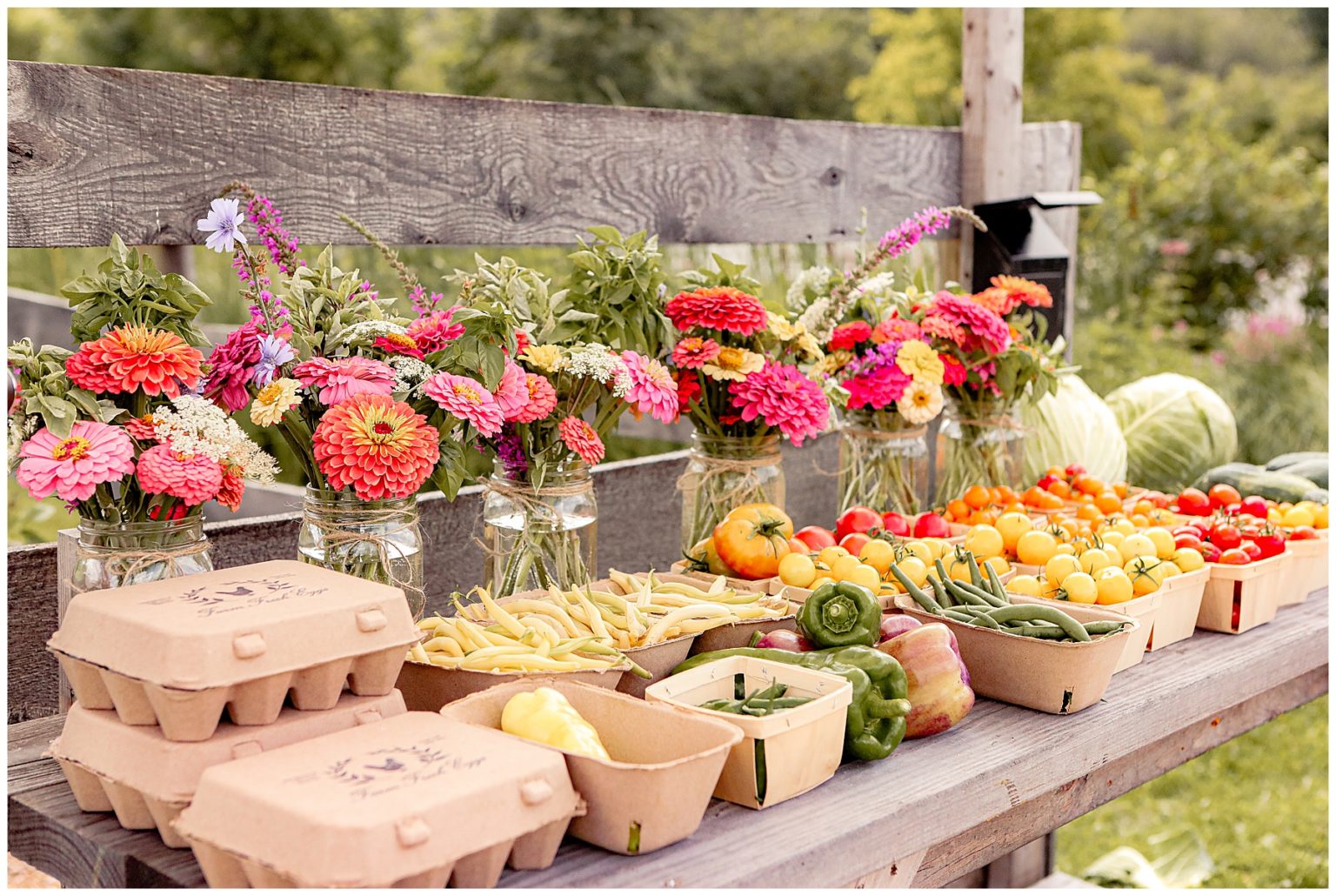 Our roadside farm stand set up - Sugar Maple Farmhouse