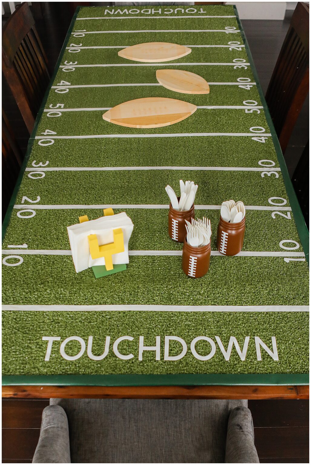 DIY Football Field Table Runner
