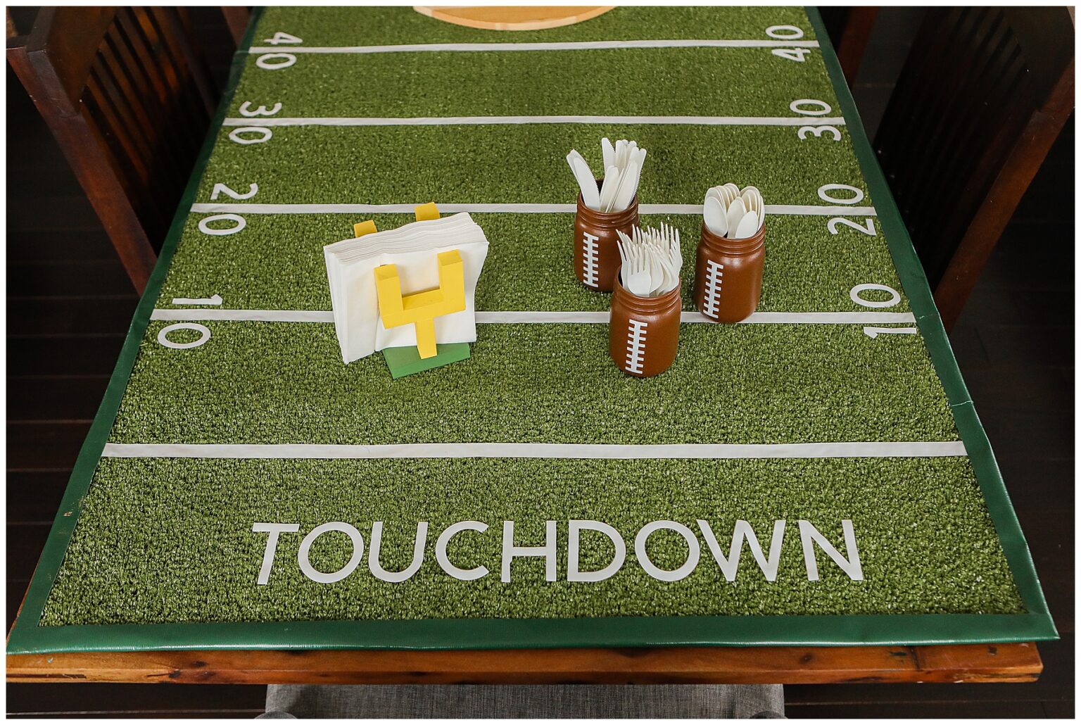 DIY Football Field Table Runner