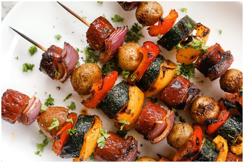 Kielbasa Skewers with Dijon dipping sauce