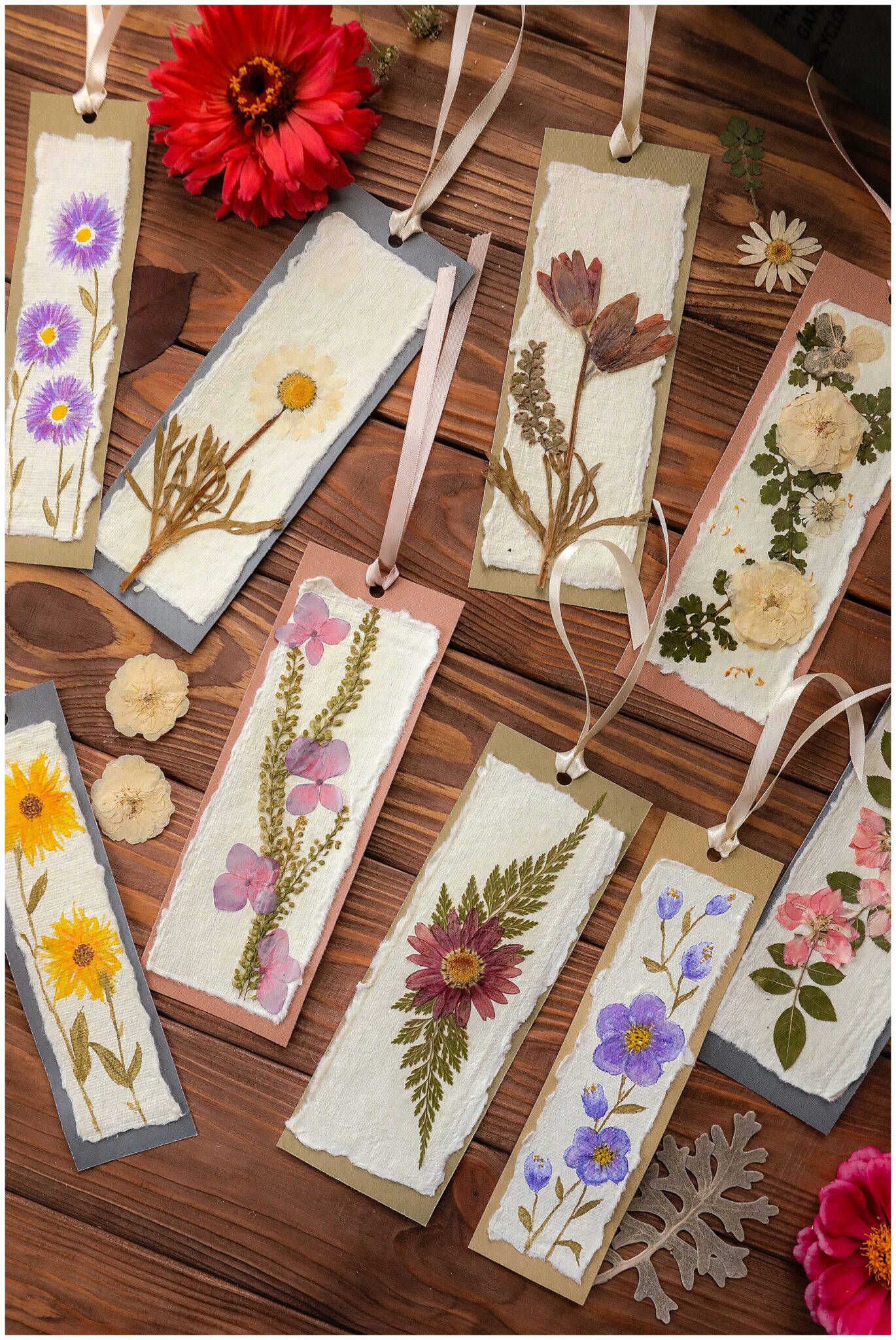 DIY Pressed Flower Bookmarks - Sugar Maple Farmhouse