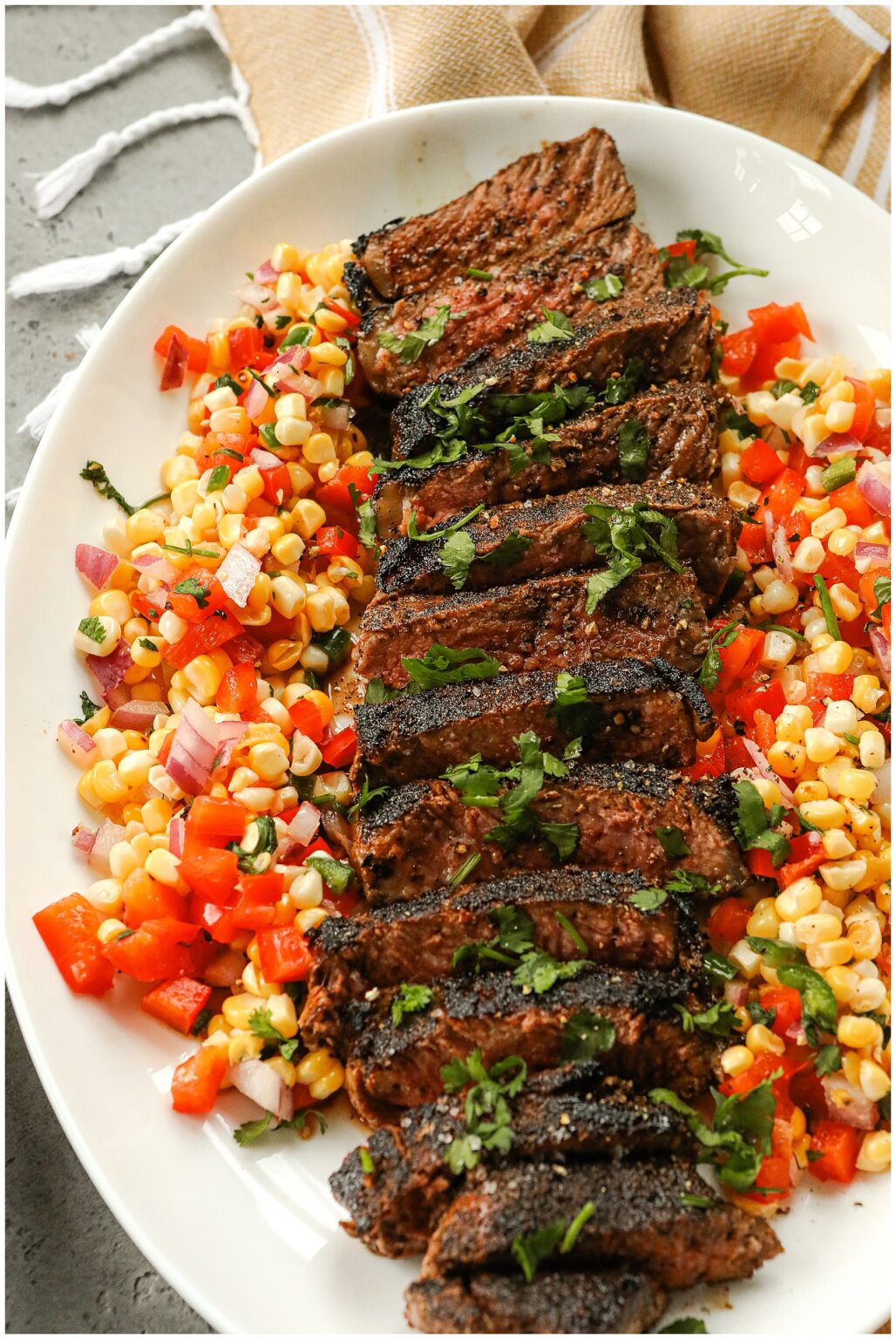 Coffee Crusted Steak recipe with Corn & Red Pepper Salsa