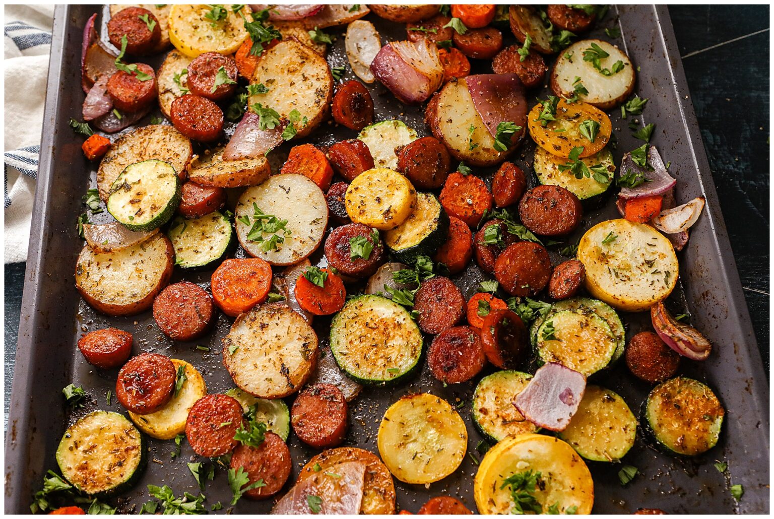 Sheet Pan Kielbasa and Vegetables