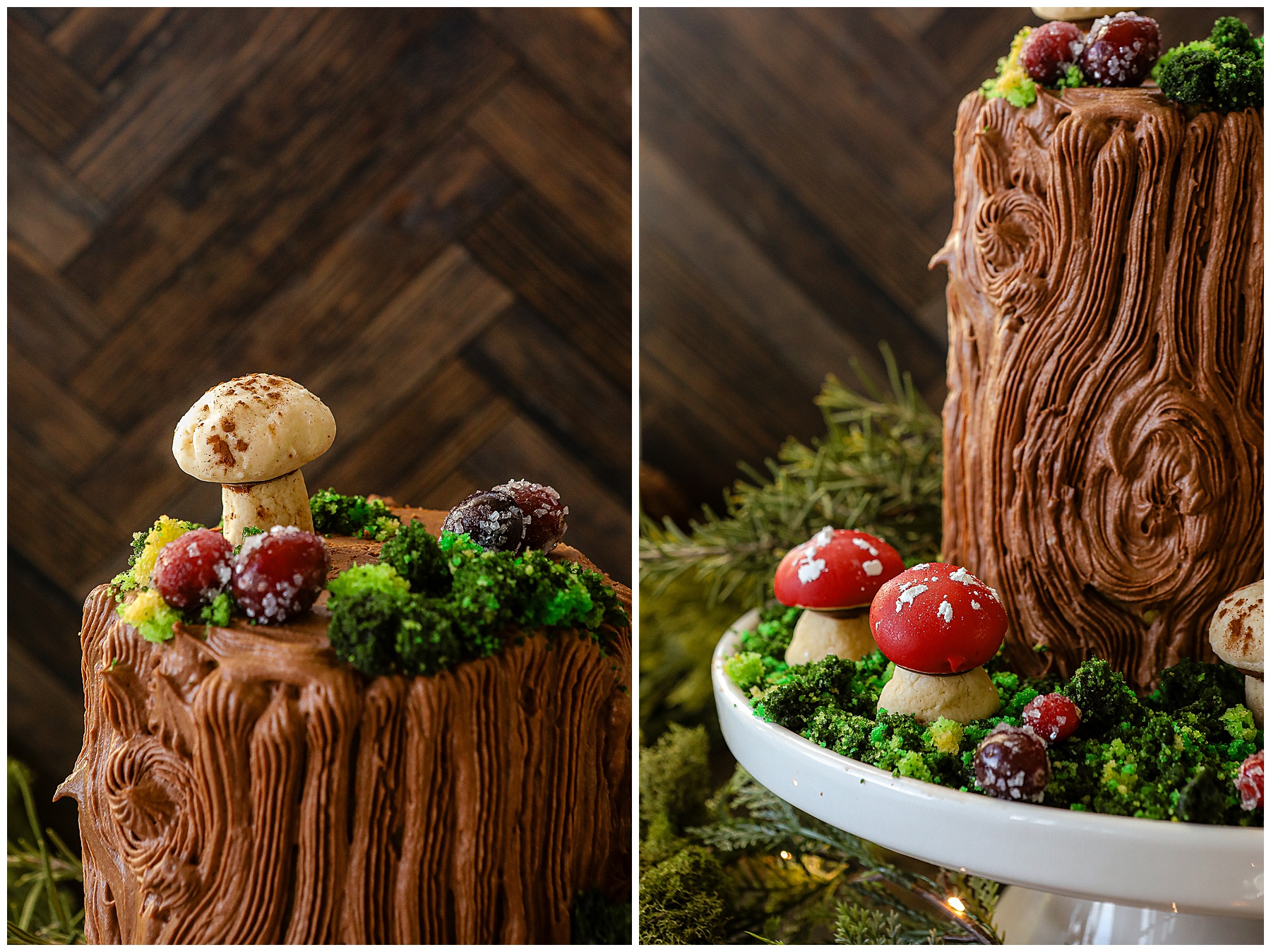 Tree Stump Yule Log Cake recipe - Sugar Maple Farmhouse