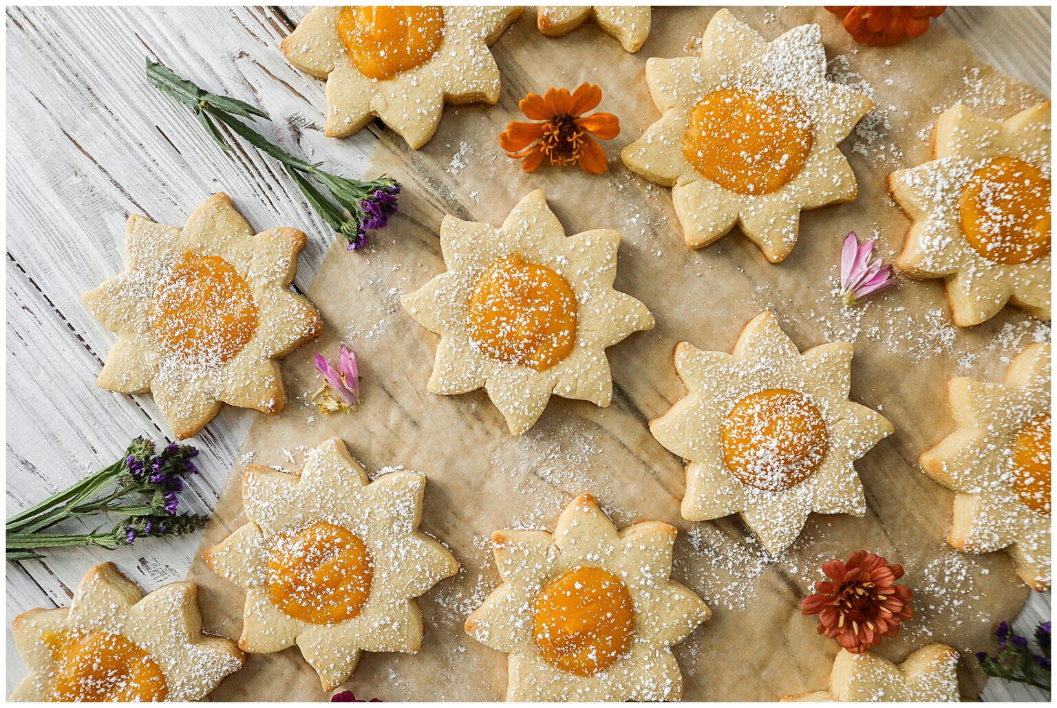 Summer Solstice Sun Cookies with Lemon Curd