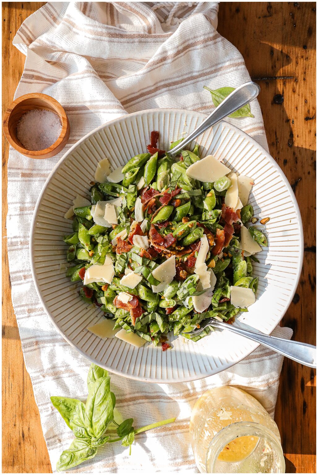Snap Pea Salad with Lemon Parmesan Vinaigrette