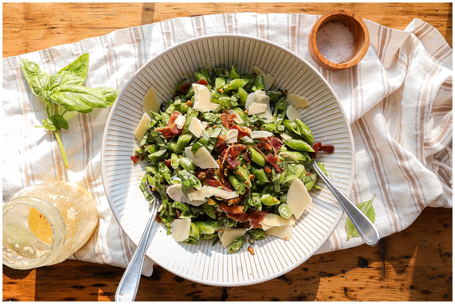 Snap Pea Salad with Lemon Parmesan Vinaigrette