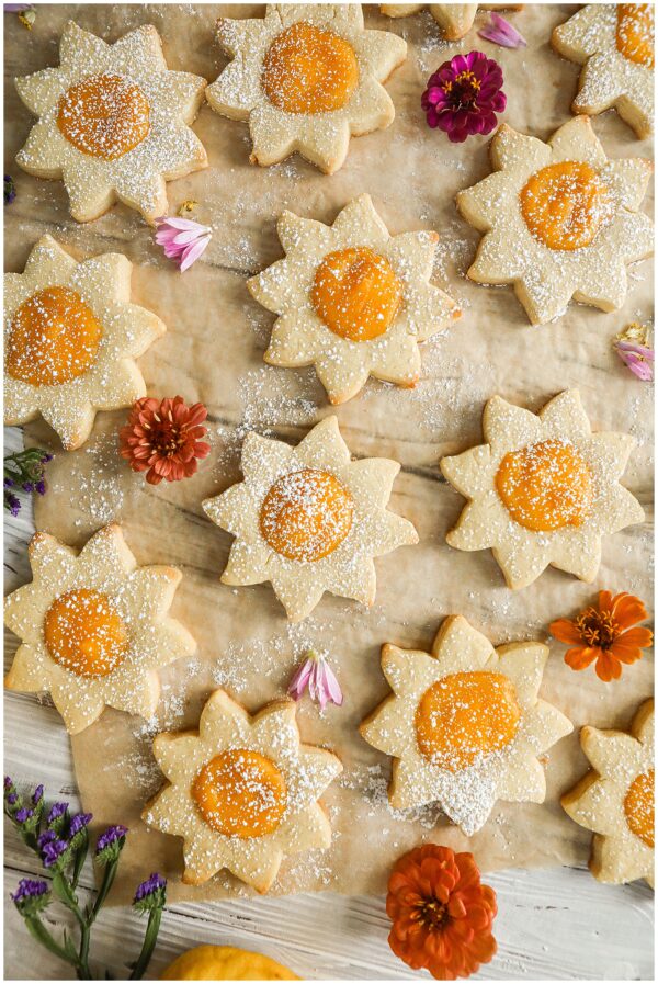 Summer Solstice Sun Cookies with Lemon Curd