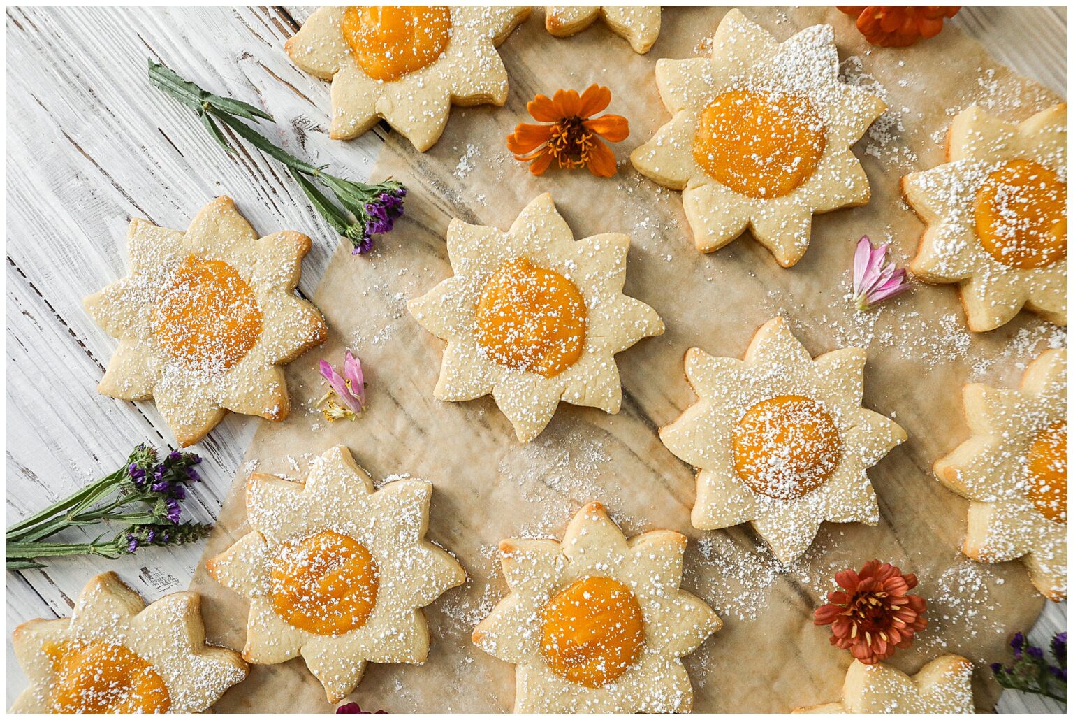 Summer Solstice Sun Cookies with Lemon Curd