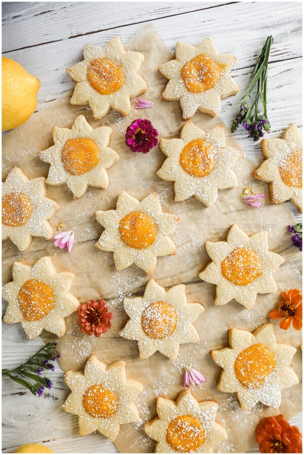 Summer Solstice Sun Cookies with Lemon Curd