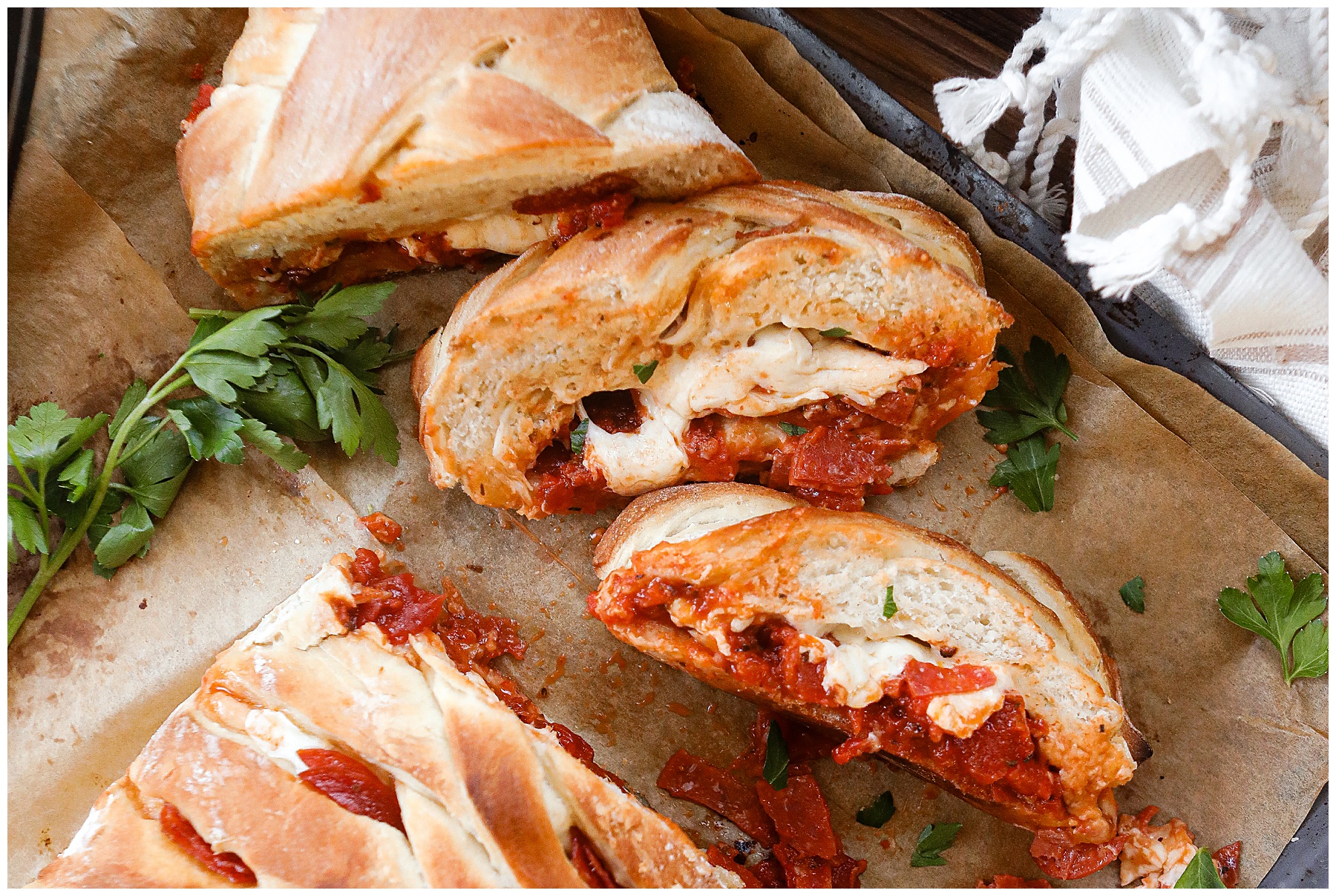 Homemade Braided Stuffed Pizza Bread