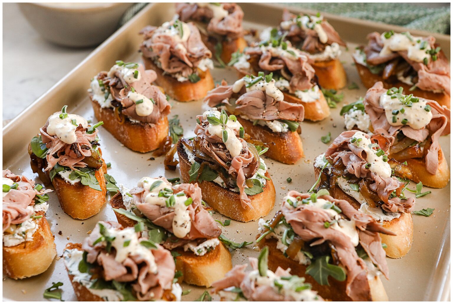 Roast Beef Crostini Appetizer