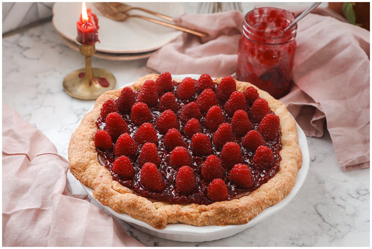 Raspberry Chocolate Mascarpone Pie