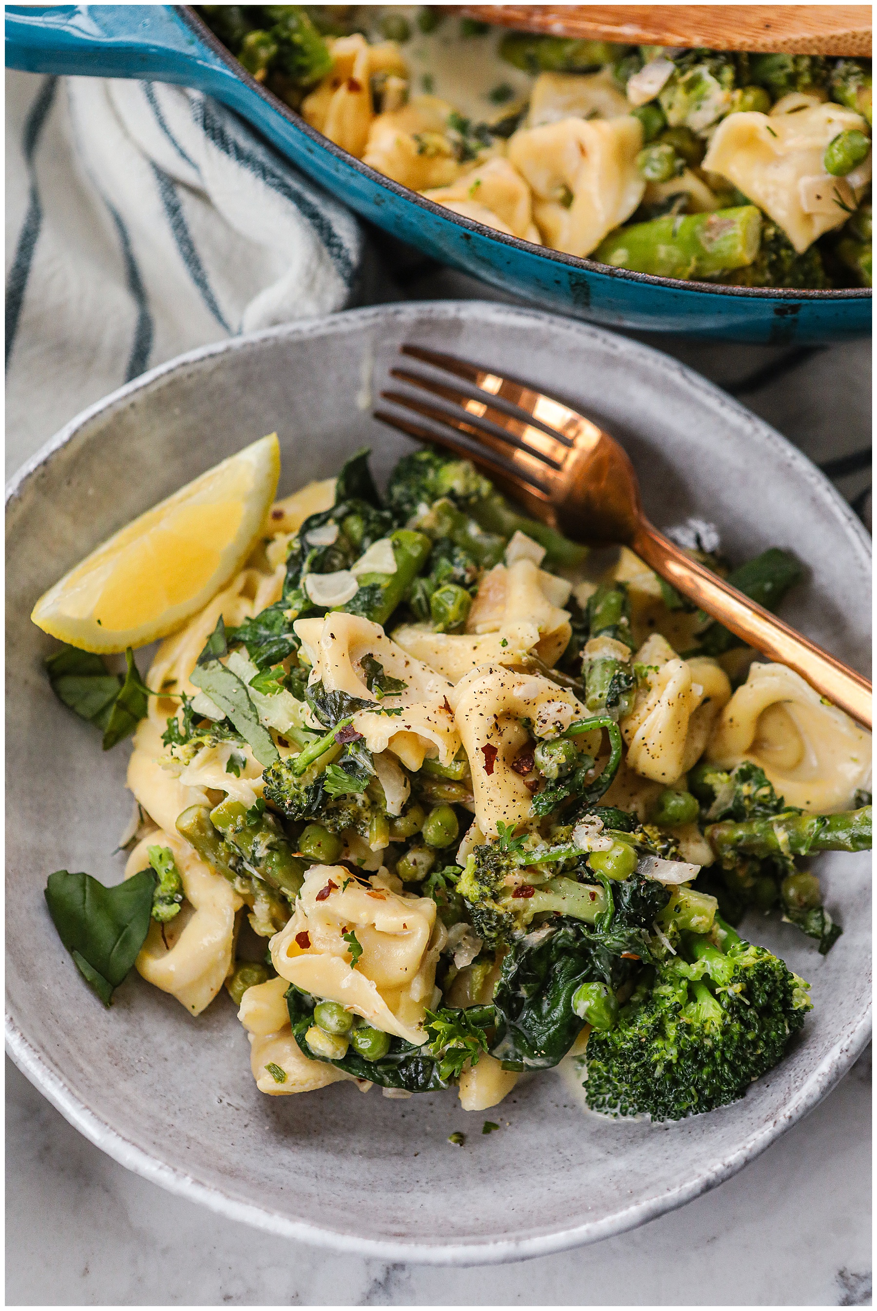 Creamy Spring Vegetable Tortellini Primavera
