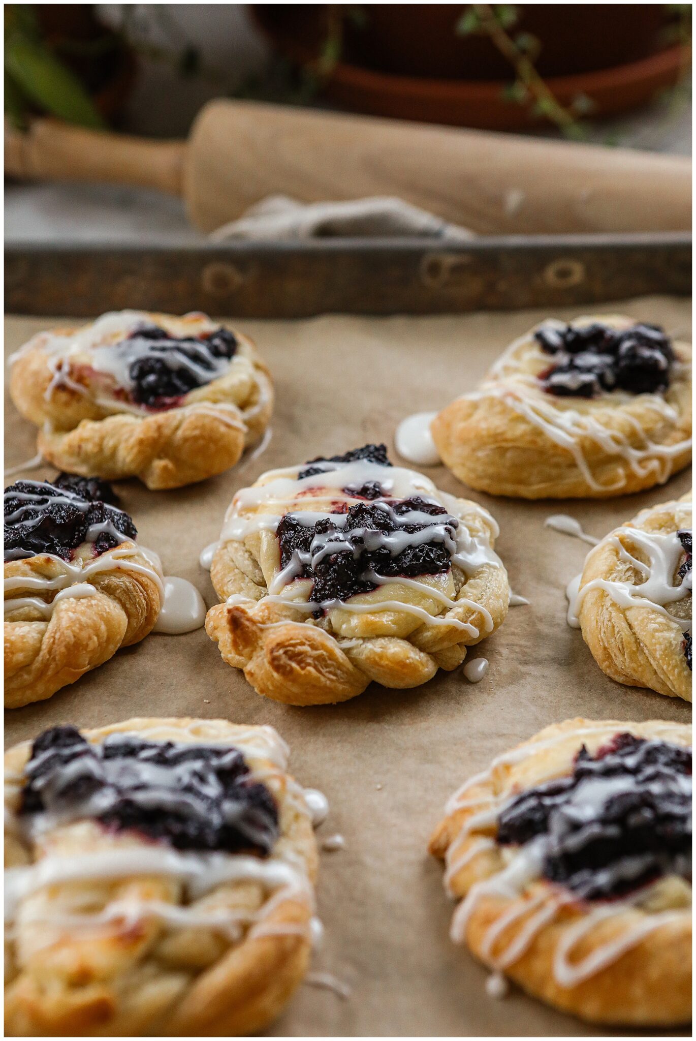 Cream Cheese Danish with Puff Pastry & Fruit - Sugar Maple Farmhouse