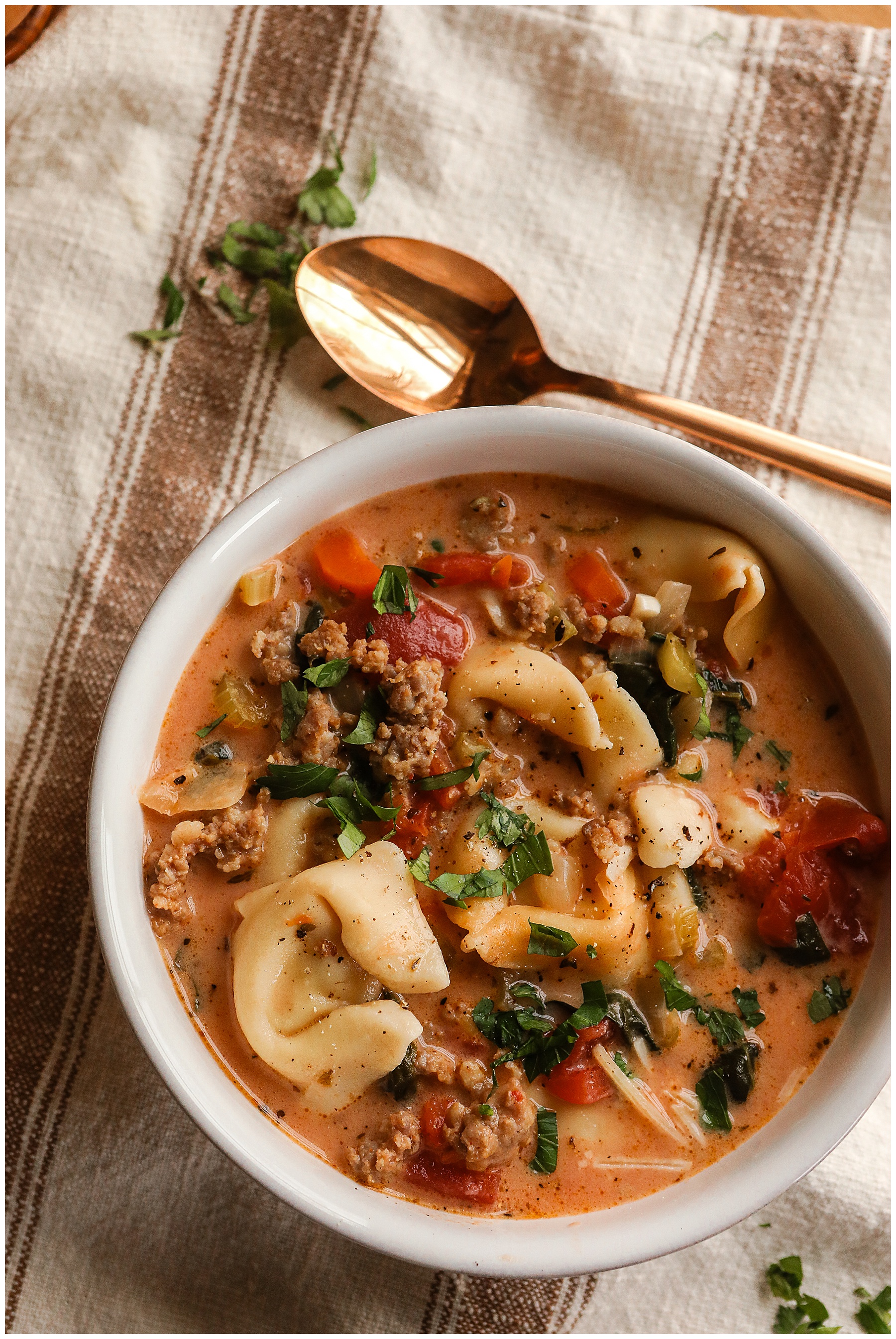 Italian Sausage and Tortellini Soup recipe - Sugar Maple Farmhouse