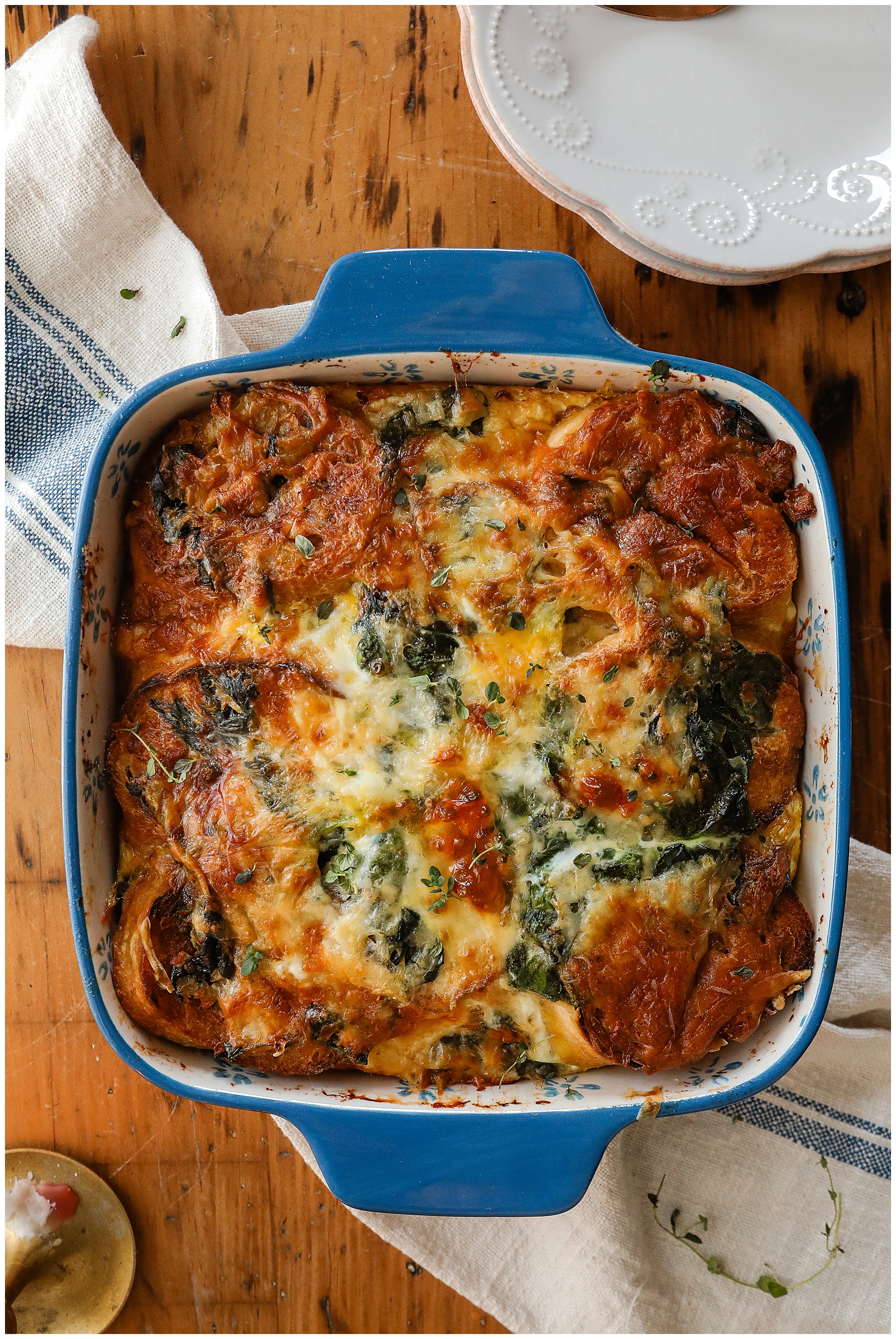 Gruyere and Spinach Strata recipe - Sugar Maple Farmhouse