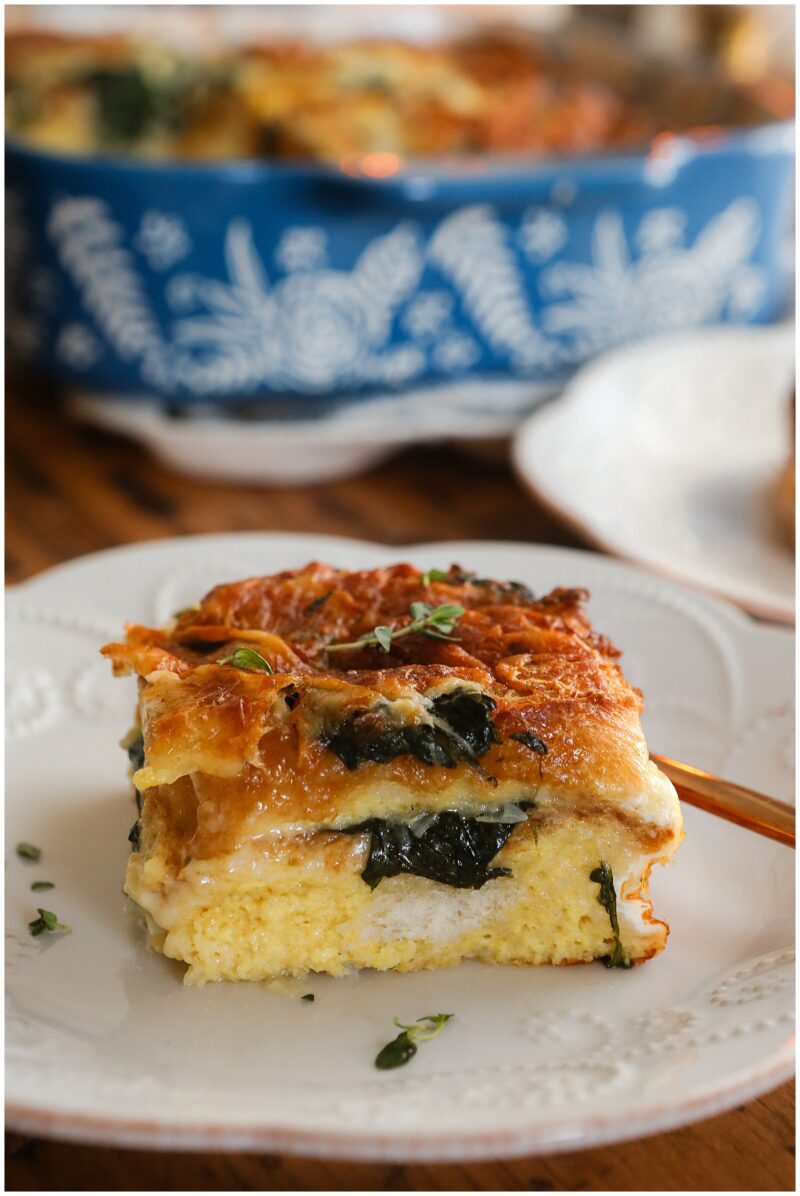 Gruyere and Spinach Strata recipe - Sugar Maple Farmhouse