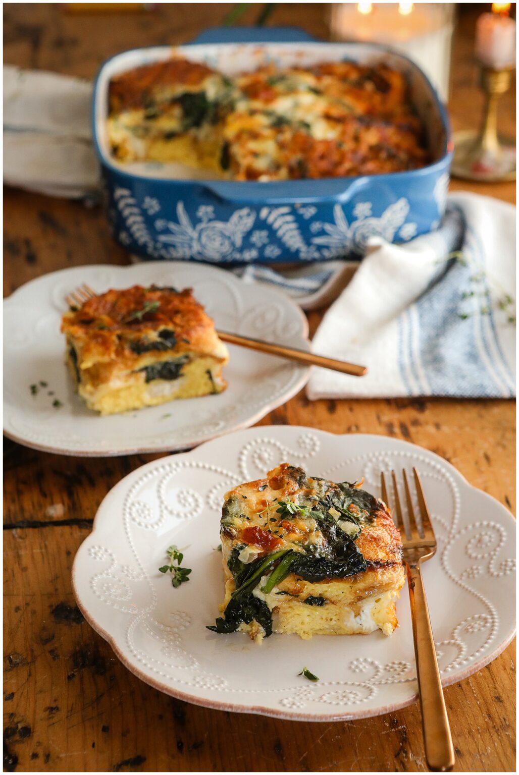 Gruyere and Spinach Strata recipe - Sugar Maple Farmhouse