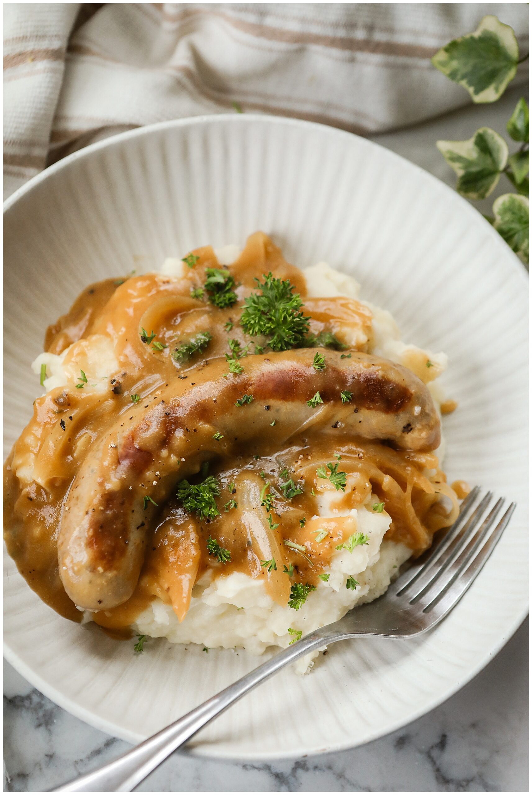 Irish Bangers and Mash recipe - Sugar Maple Farmhouse