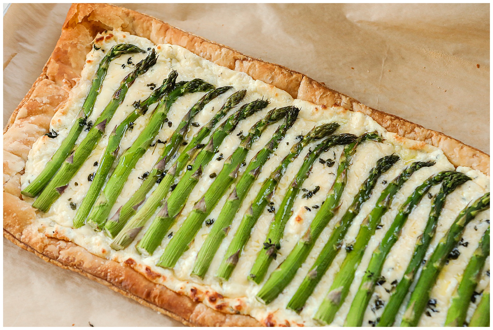 Spring Asparagus Gruyere Tart with Thyme - Sugar Maple Farmhouse