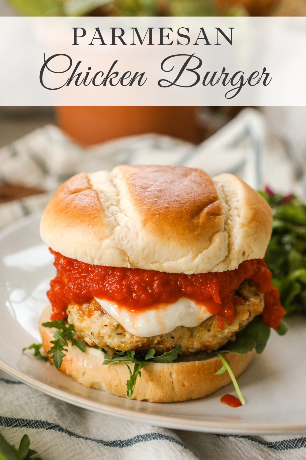 Parmesan Chicken Burger recipe - Sugar Maple Farmhouse