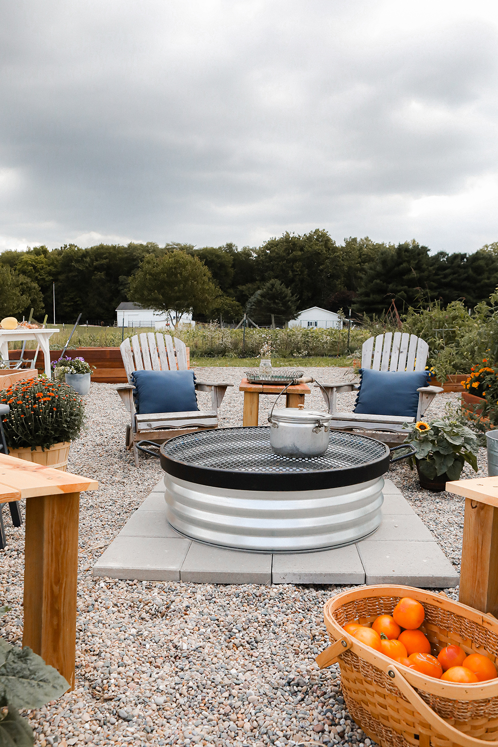 Backyard Fire Pit Space - Sugar Maple Farmhouse Farm Projects