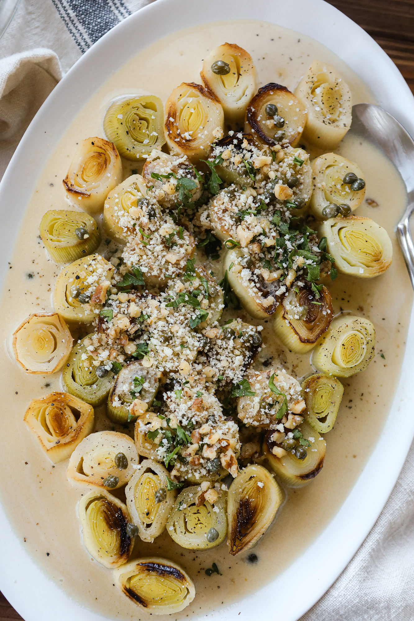 White Wine French Braised Leeks recipe - Sugar Maple Farmhouse