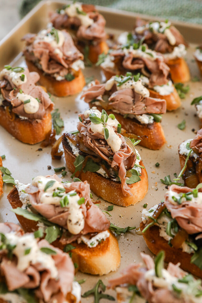 Roast Beef Crostini Appetizer