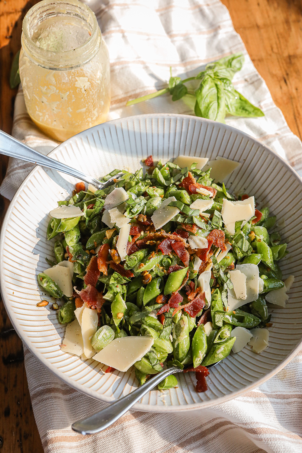 Snap Pea Salad with Lemon Parmesan Vinaigrette
