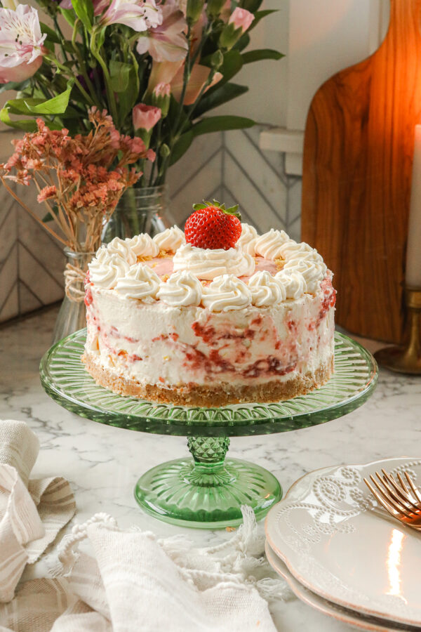 No Bake Strawberry Lemon Cheesecake