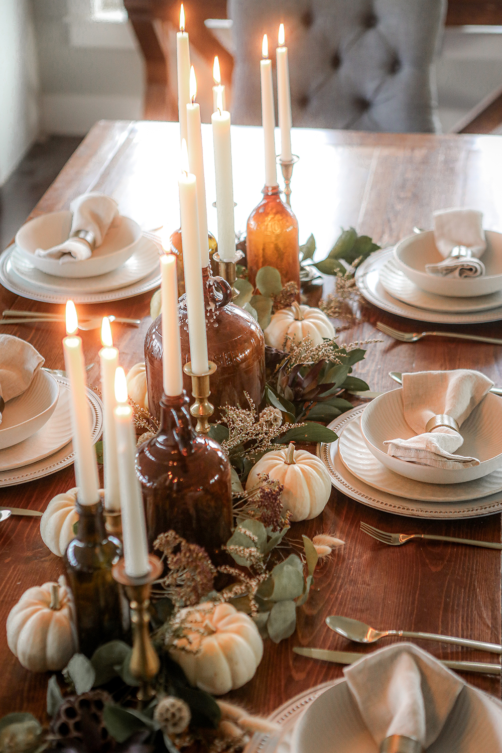 Our rustic Thanksgiving table - Sugar Maple Farmhouse